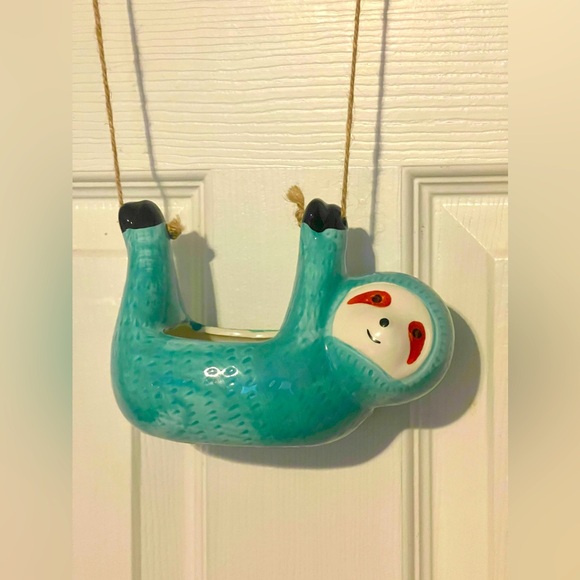 Accents | Sloth Ceramic Hanging Planter Or Storage Container So Cute ...